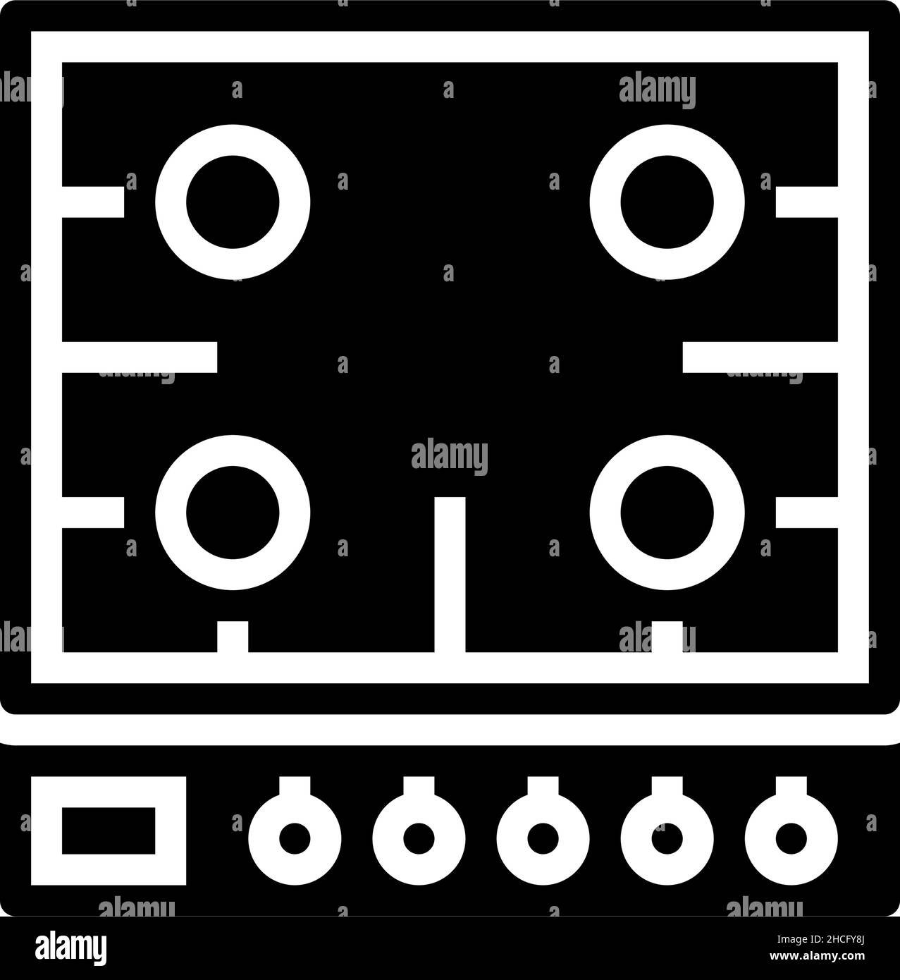 gas cooktop glyph icon vector illustration Stock Vector Image & Art - Alamy