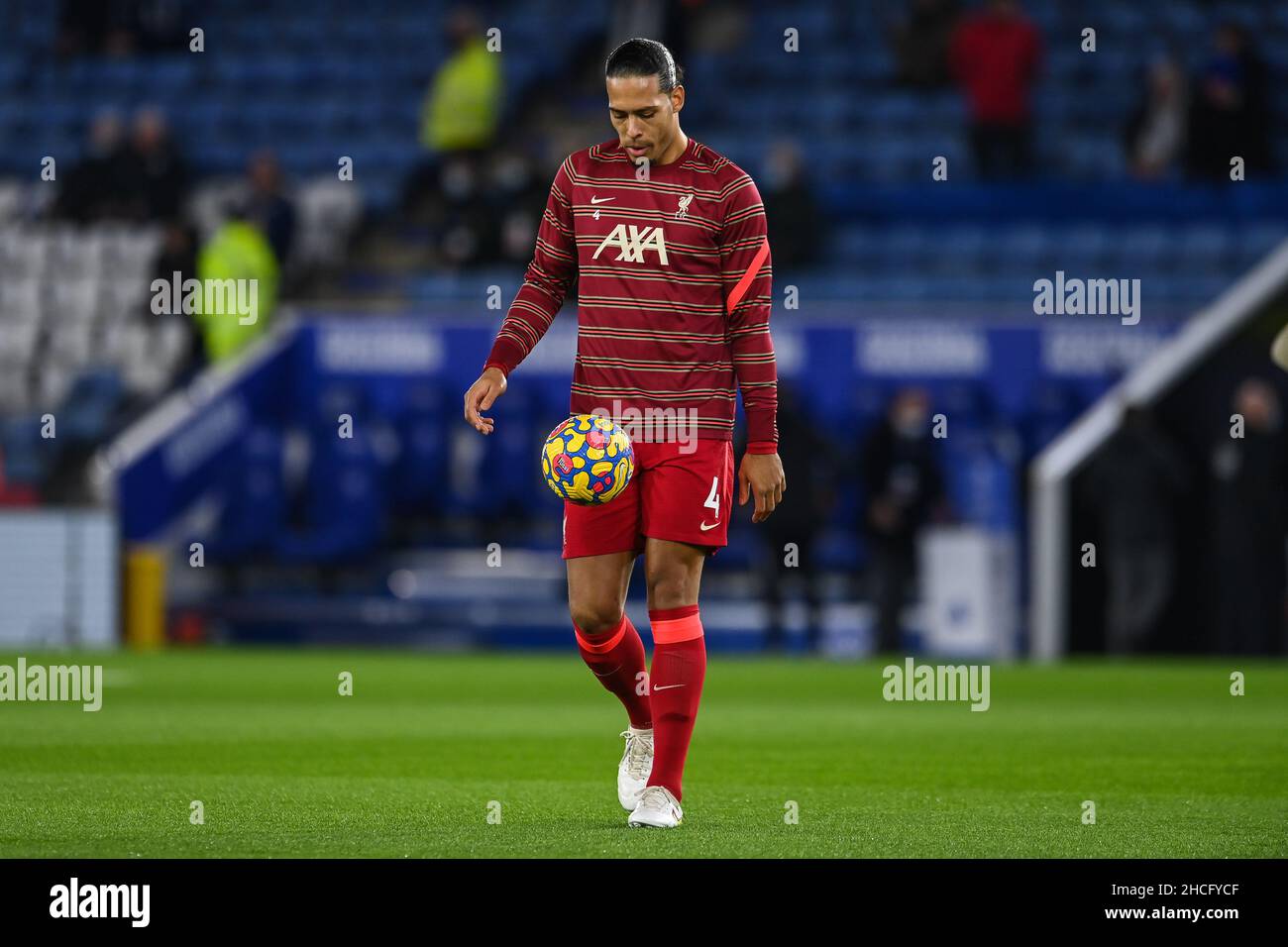 Virgil van Dijk #4 of Liverpool during the pre-game warmup Stock Photo ...