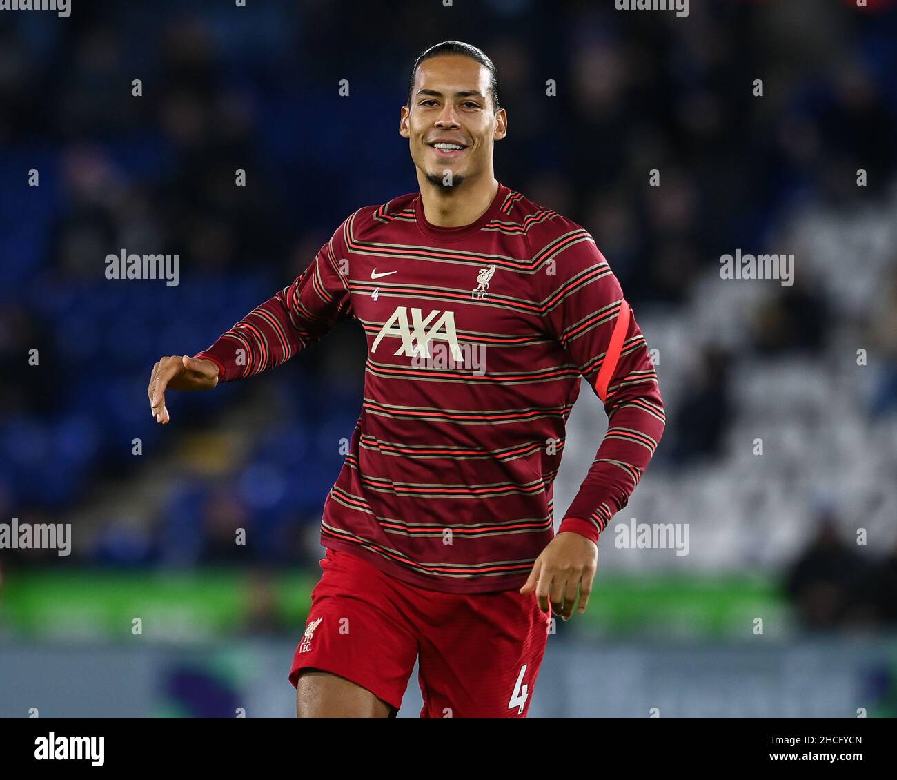 Virgil van Dijk #4 of Liverpool during the pre-game warmup Stock Photo ...