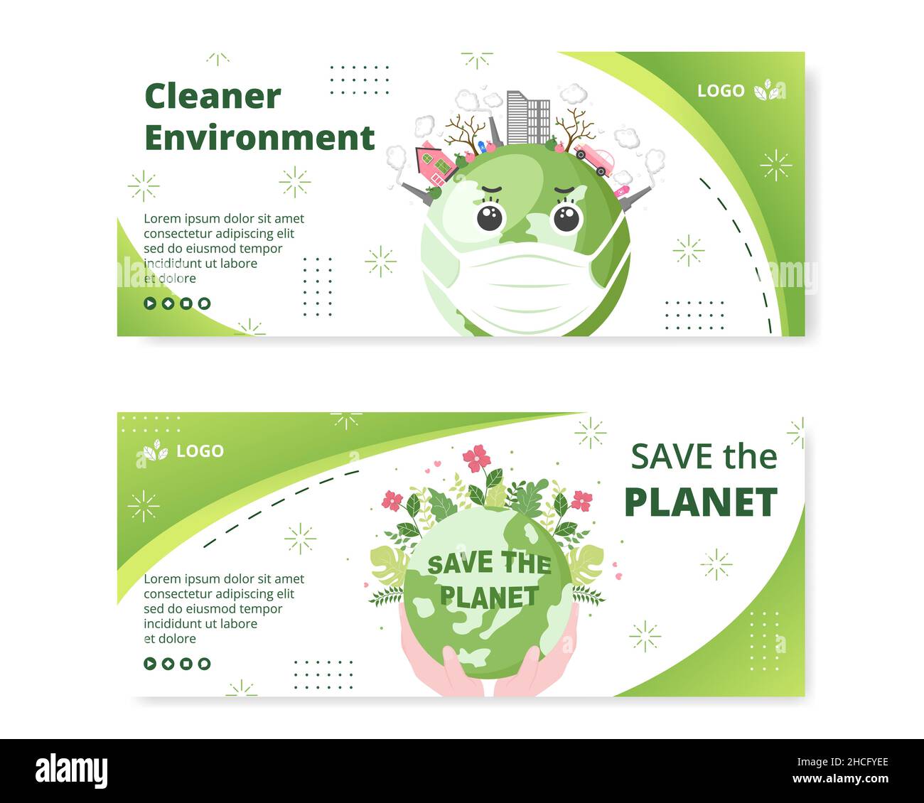 Save Planet Earth Post Template Flat Design Environment With Eco ...