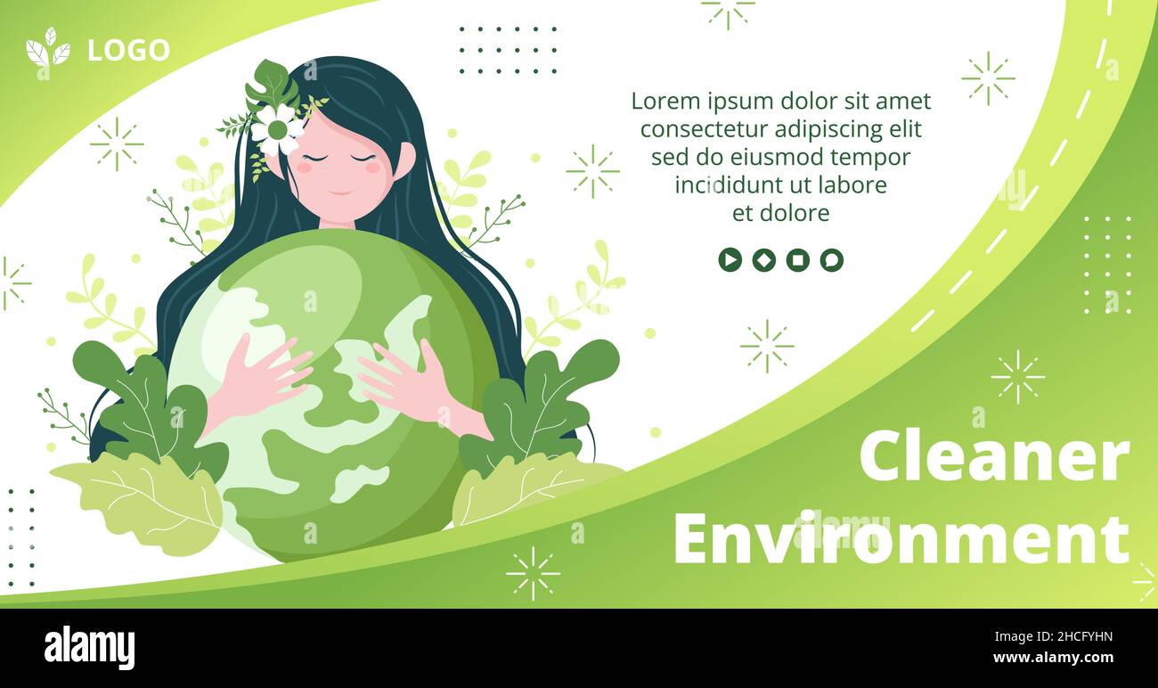 Save Planet Earth Post Template Flat Design Environment With Eco ...