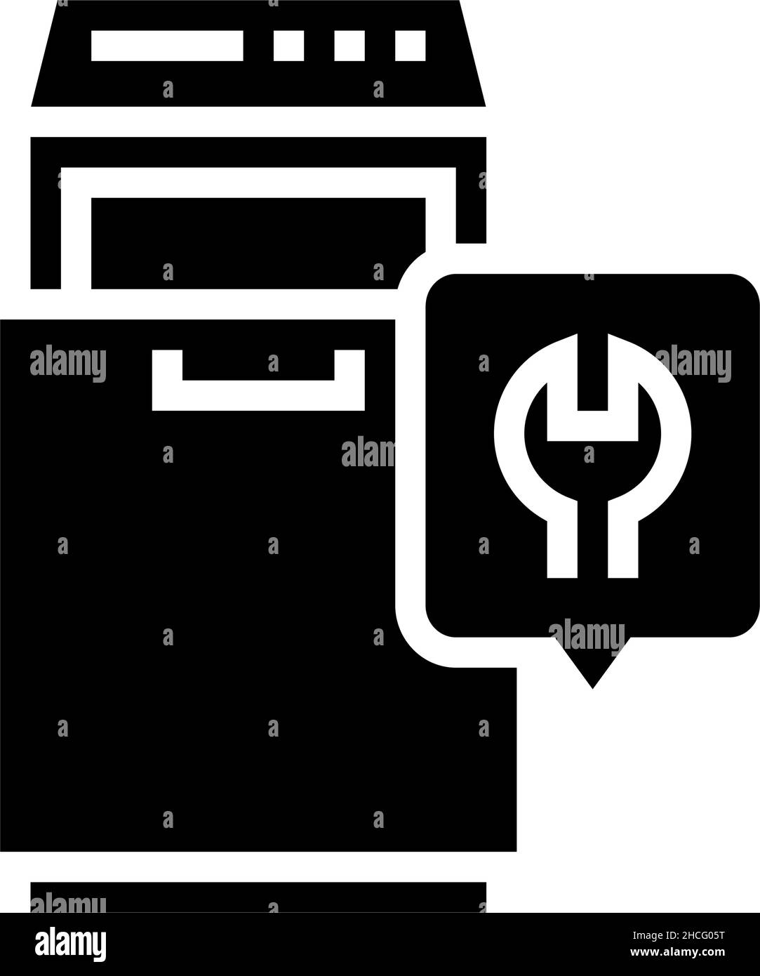 trash compactor repair glyph icon vector illustration Stock Vector ...