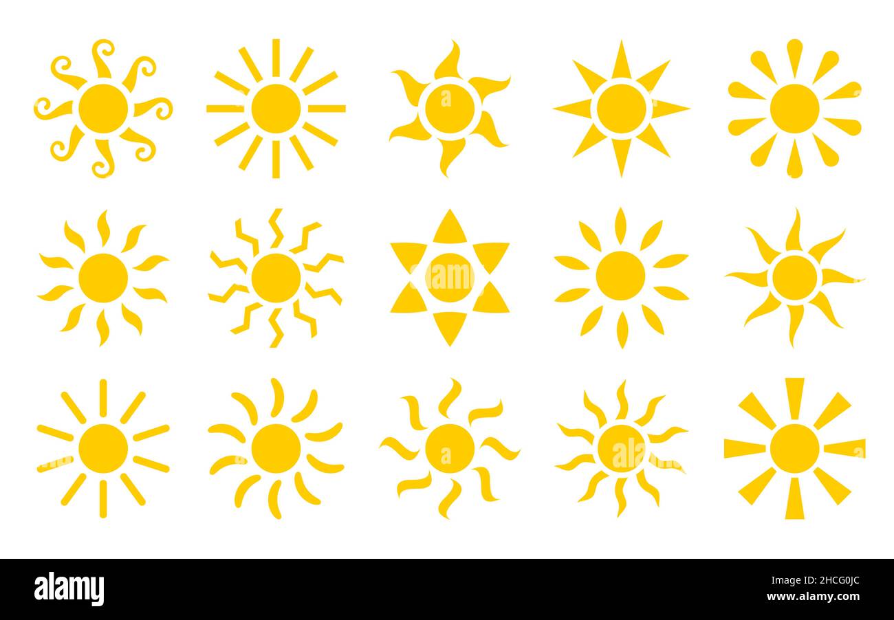 Sun stamp boho tattoo ethnic badge yellow flat set. Trendy sticker ...