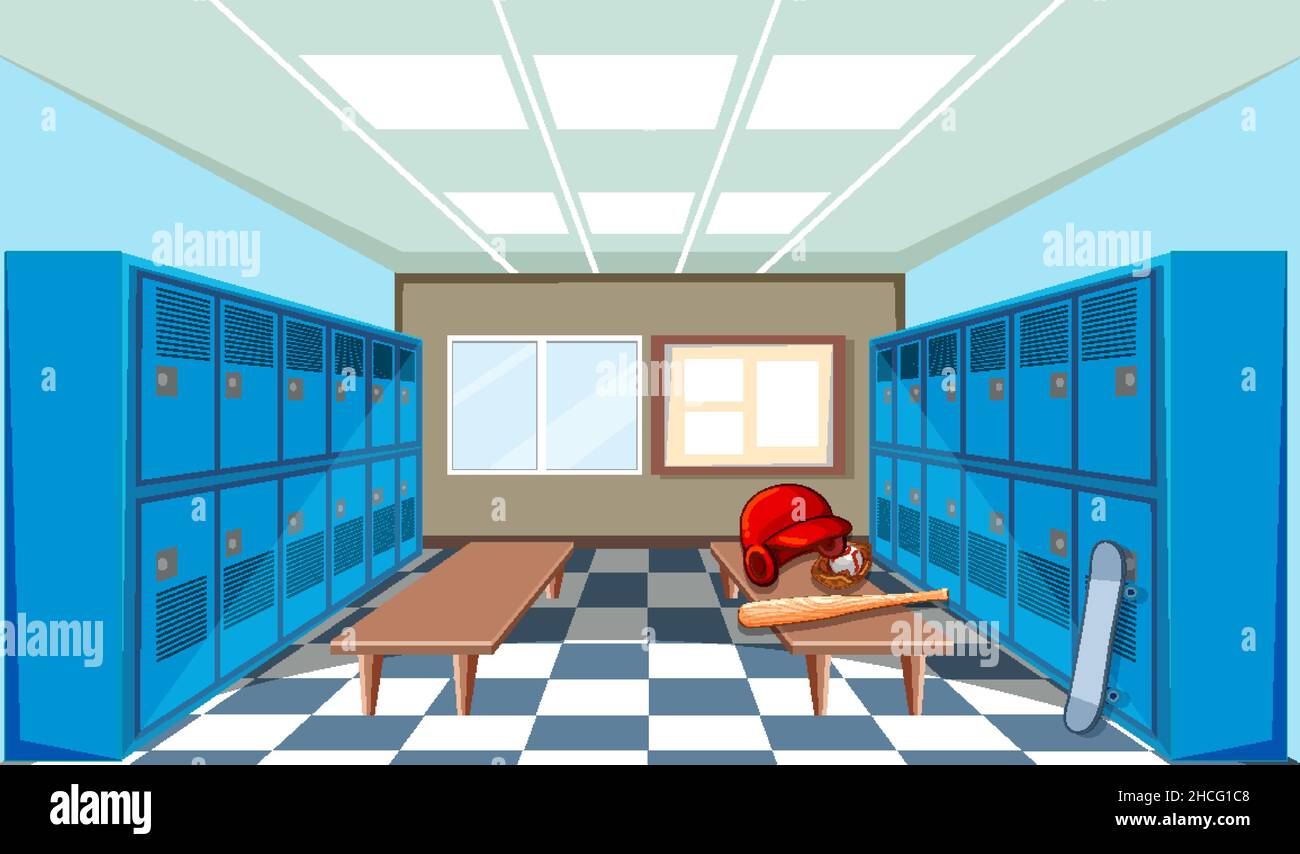 School locker room background illustration Stock Vector Image & Art - Alamy