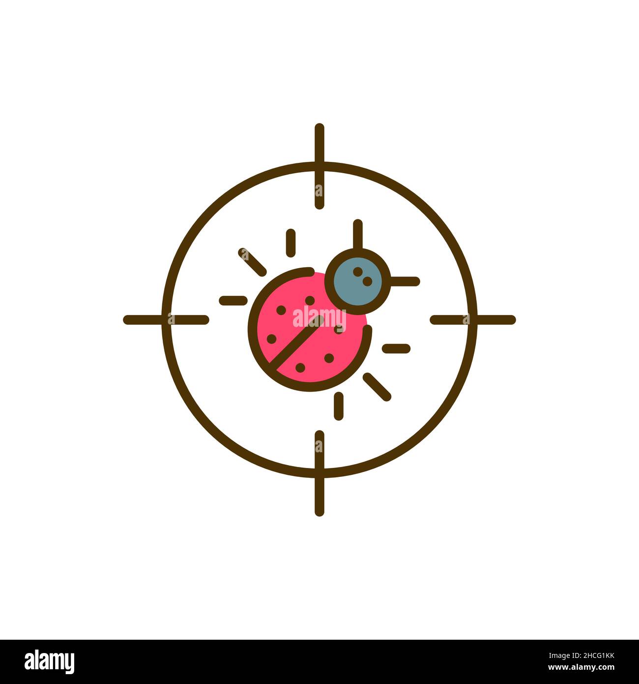 Automated pest control. Looking for bugs. Pixel perfect, editable ...