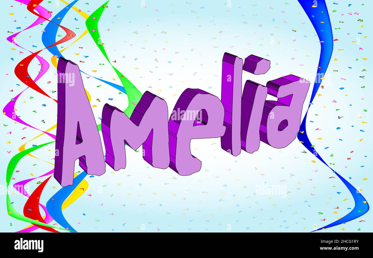 Amelia name design hi-res stock photography and images - Alamy