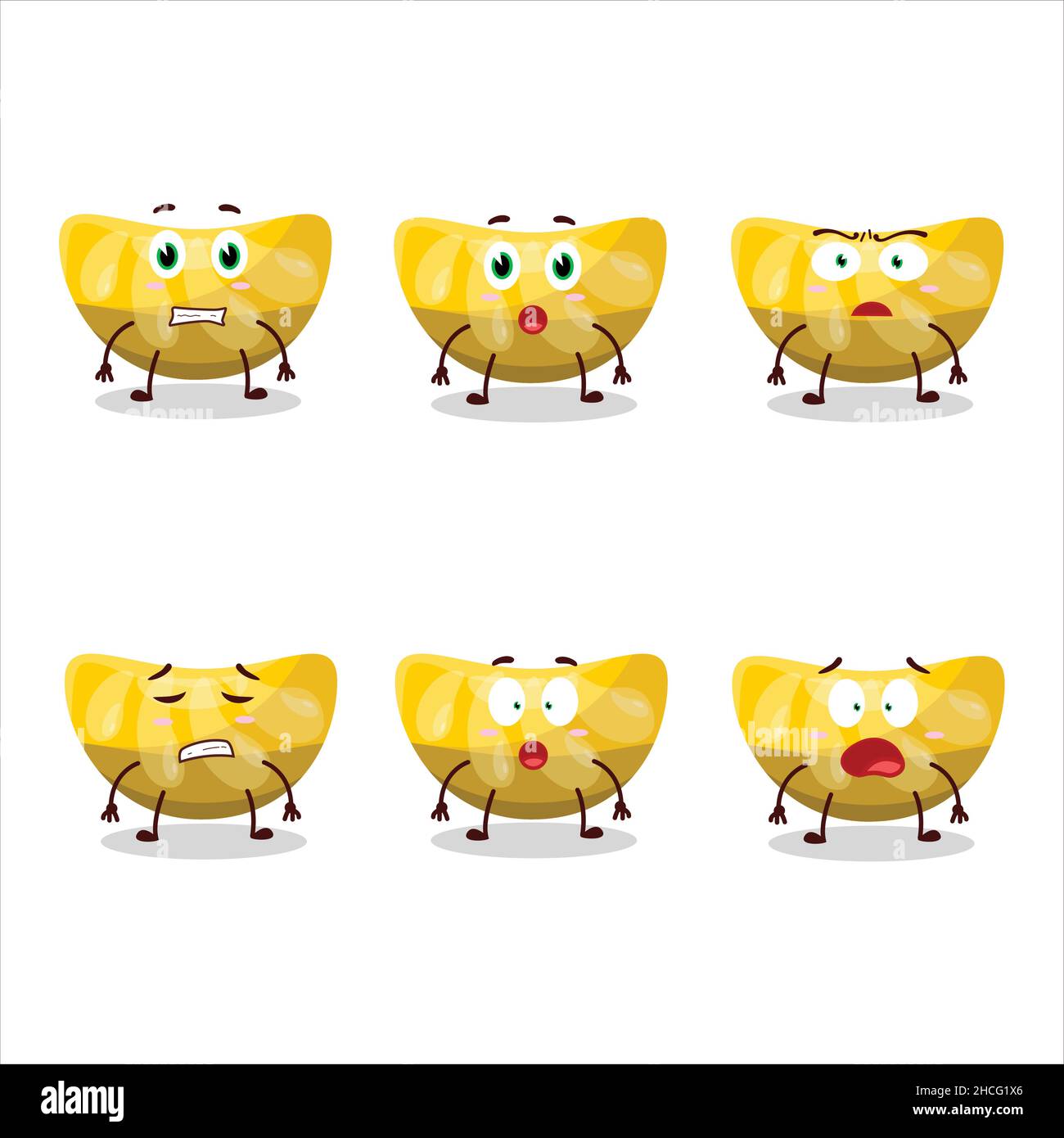 Character cartoon of orange gummy candy with scared expression. Vector ...