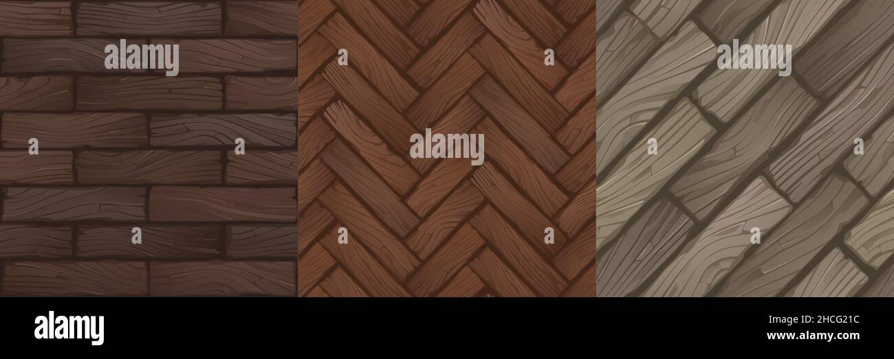 Textures of wood parquet, herringbone and rectangle flooring for game ...