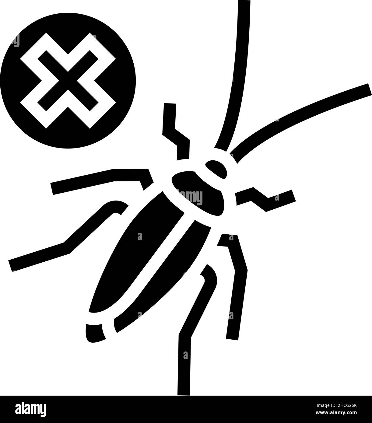 cockroach control glyph icon vector illustration Stock Vector Image ...