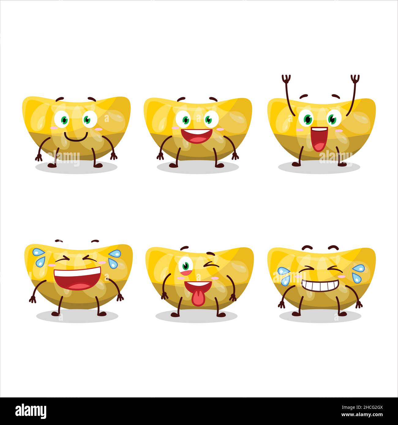 Cartoon character of orange gummy candy with smile expression. Vector ...