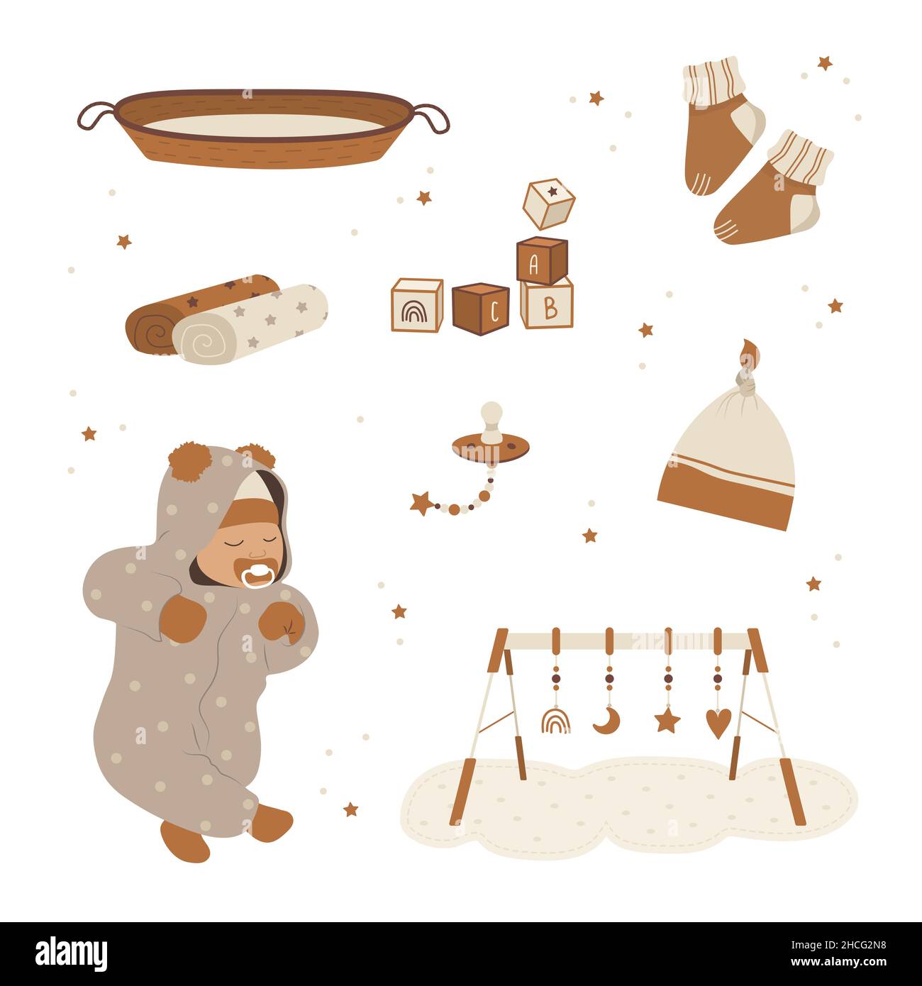 Baby newborn nursery objects Stock Vector Images - Alamy