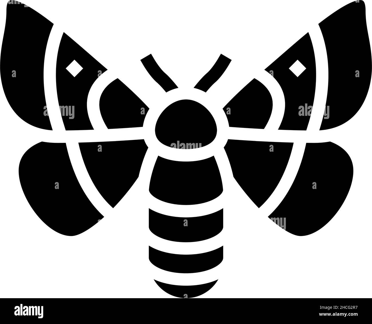 adult silkworm moths glyph icon vector illustration Stock Vector Image ...