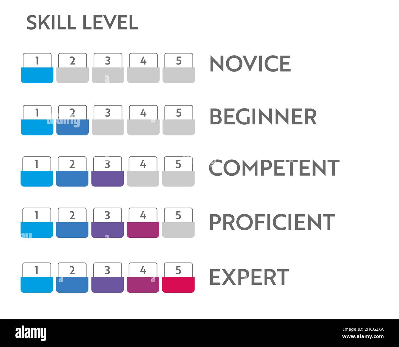 Skill level meter indicator. Business vector chat infographic ...