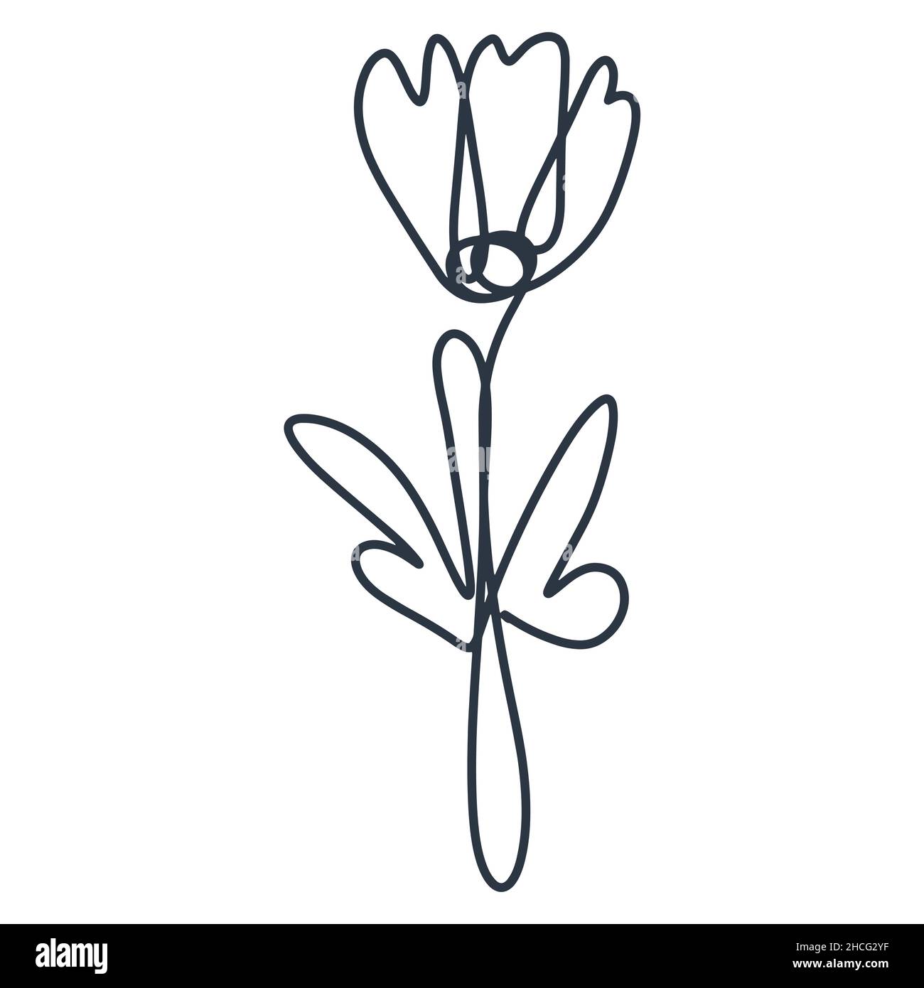 Doodle line simple flower Stock Vector Images - Alamy
