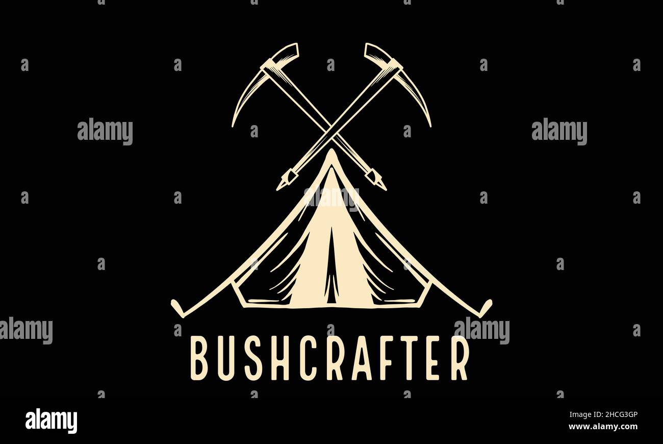 bushcraft camping monogram text vector template Stock Vector Image ...
