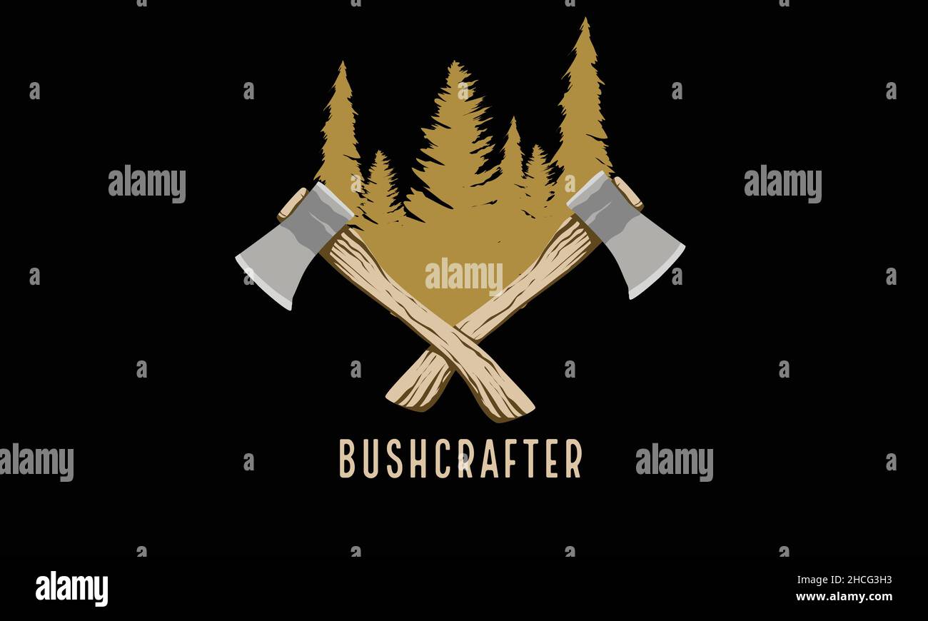 bushcraft camping monogram text vector template Stock Vector Image ...