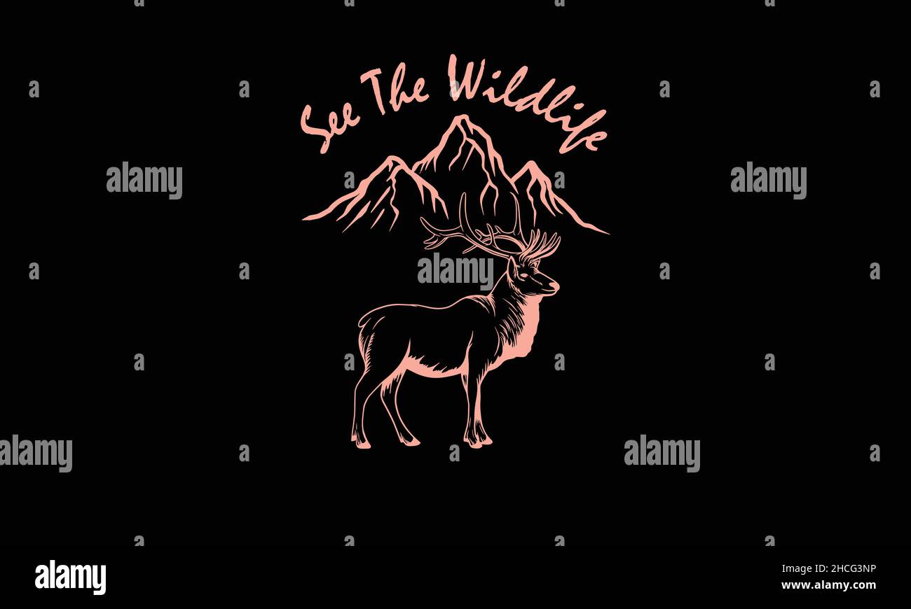 see the wildlife camping monogram text vector template Stock Vector ...