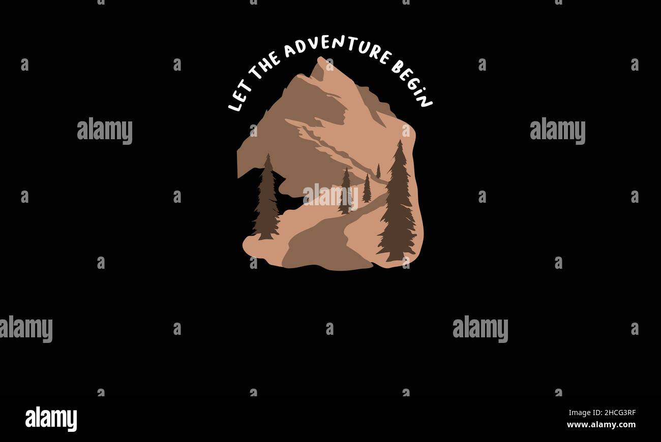 let the adventure begin lying man camping monogram text vector template ...