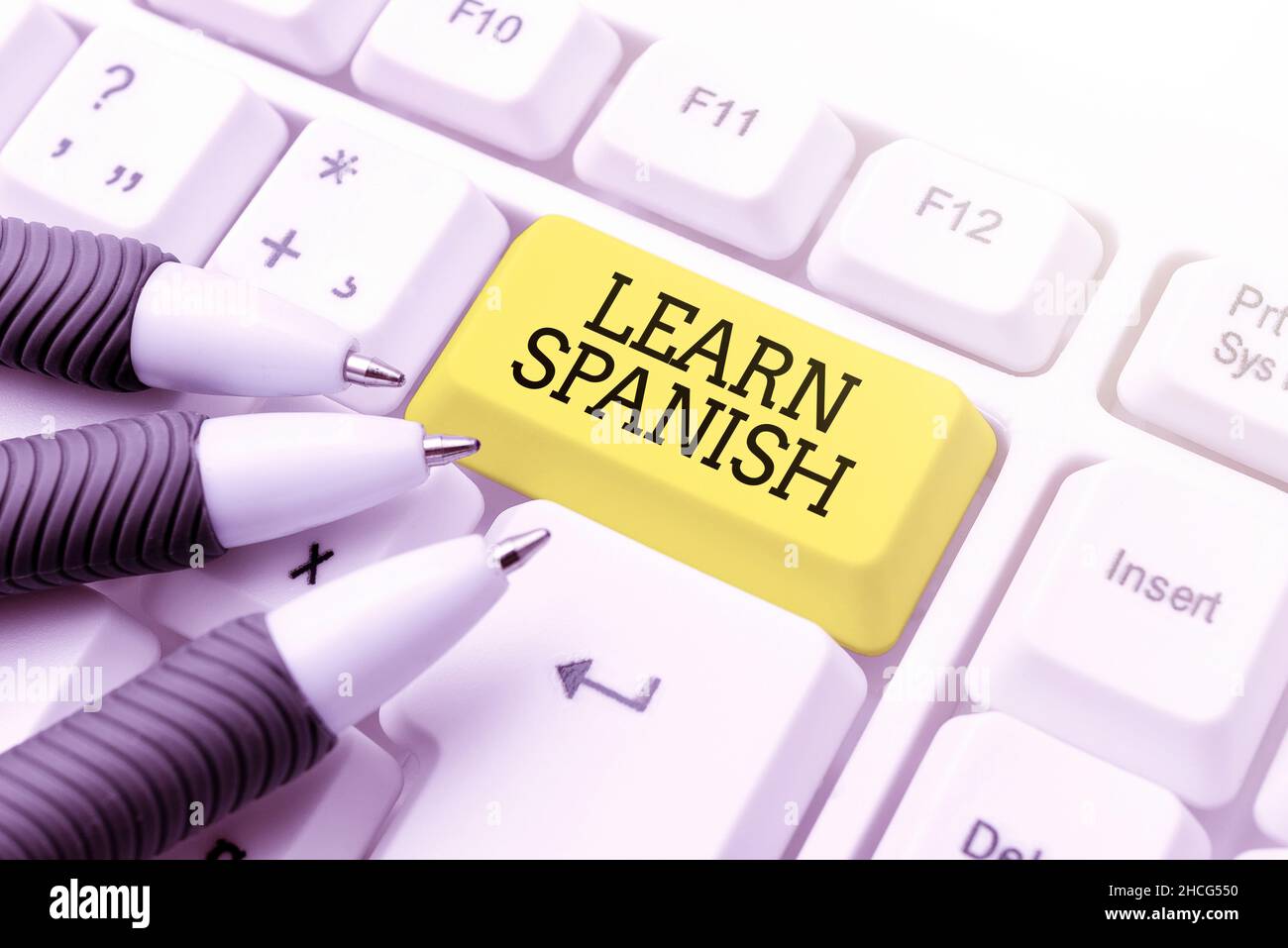 Text showing inspiration Learn Spanish. Business showcase Translation ...