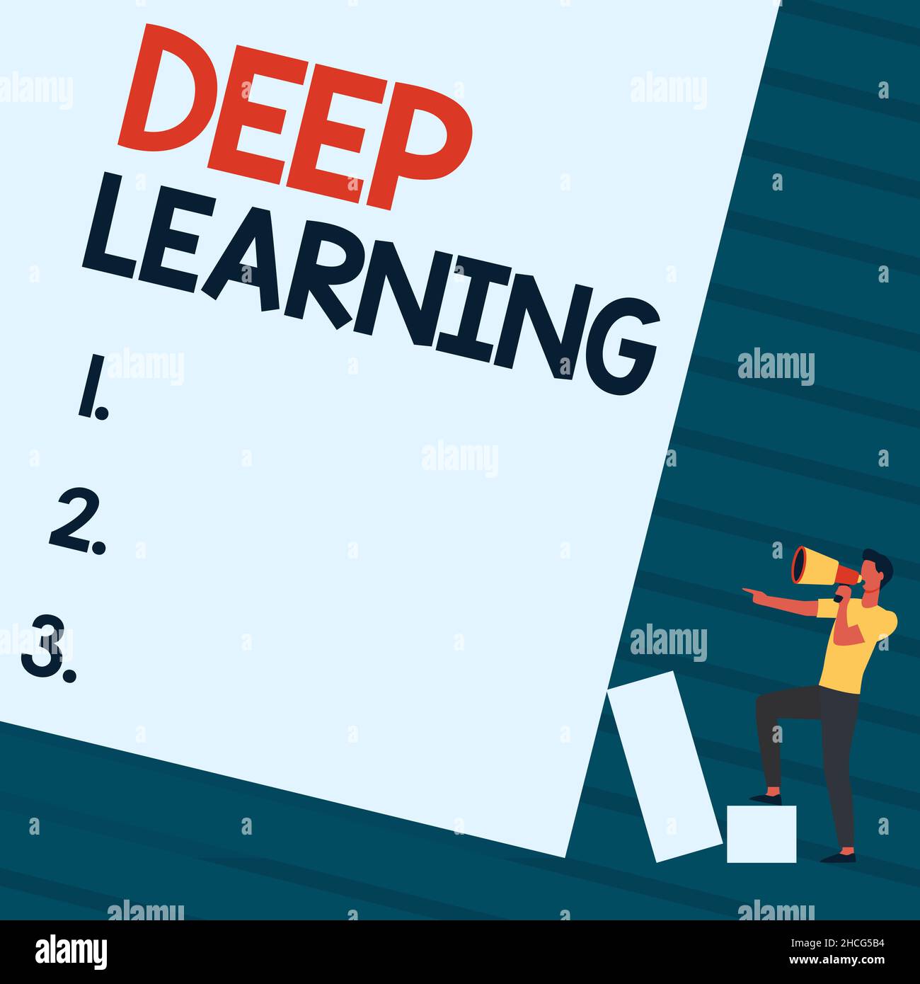 Text sign showing Deep Learning. Internet Concept Hierarchical Abstractions Artificial ...