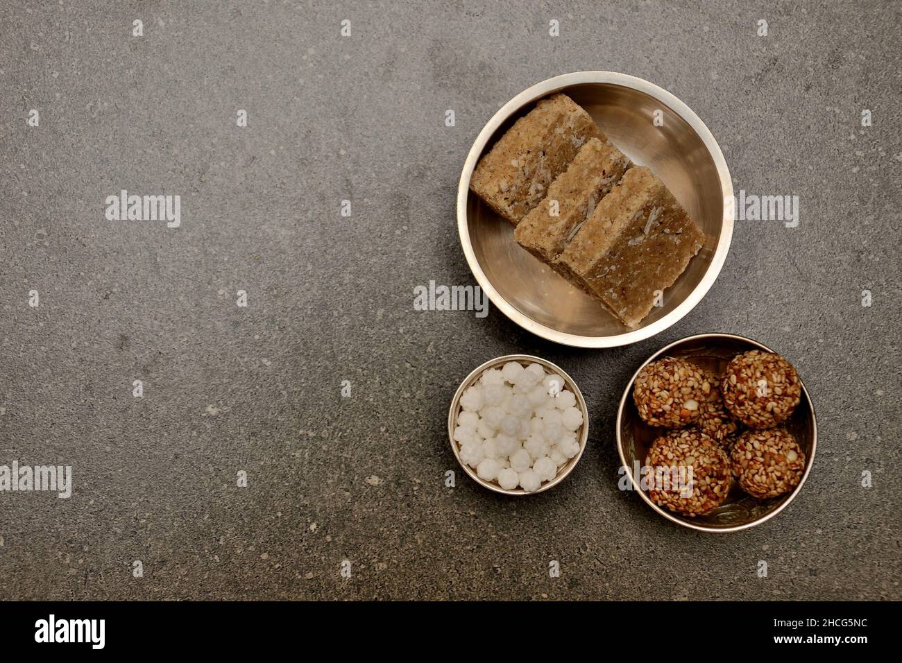 Tilgul with other preparation for the festival of kites, also known as ...