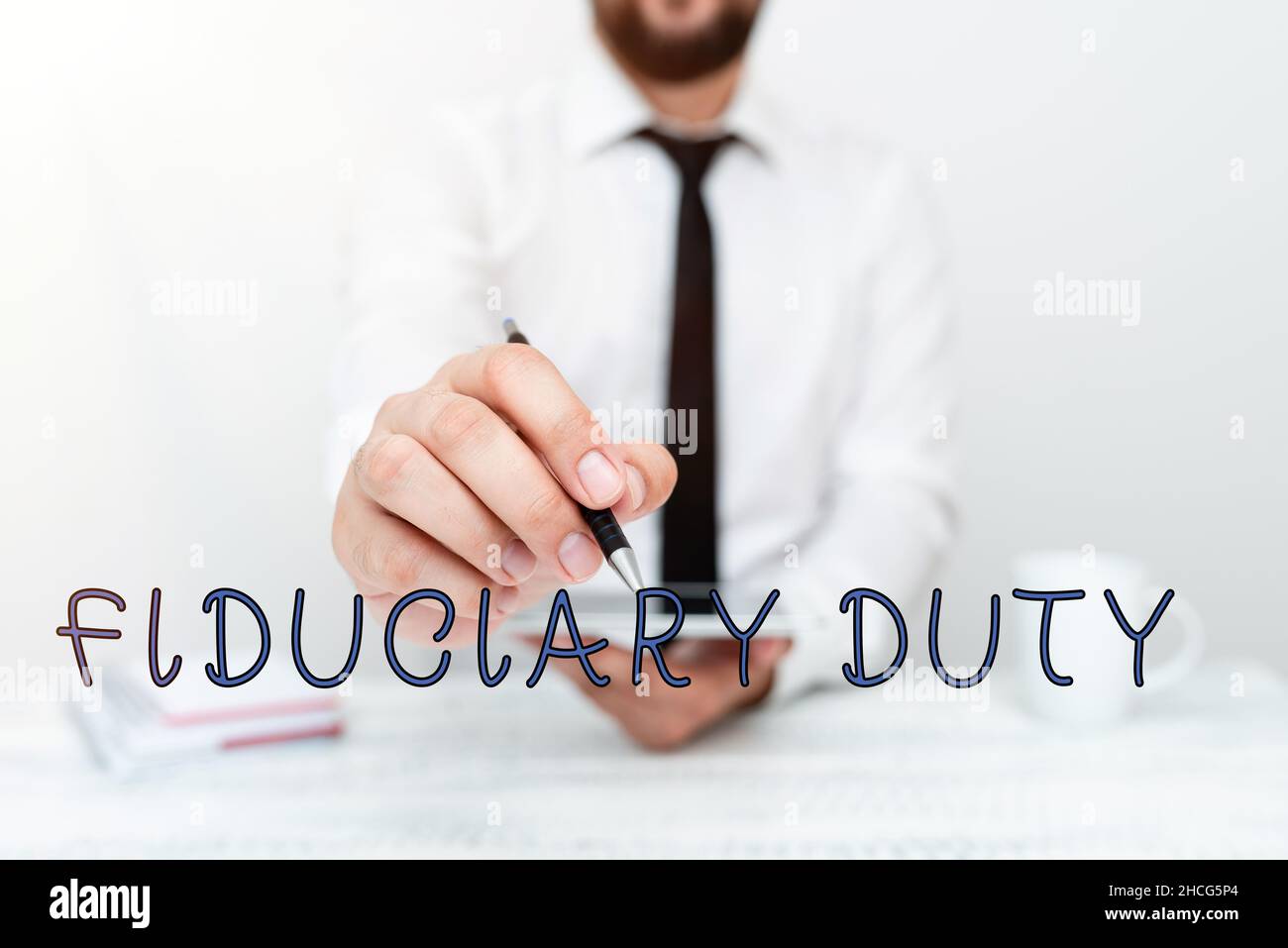 Text sign showing Fiduciary Duty. Conceptual photo A legal obligation ...