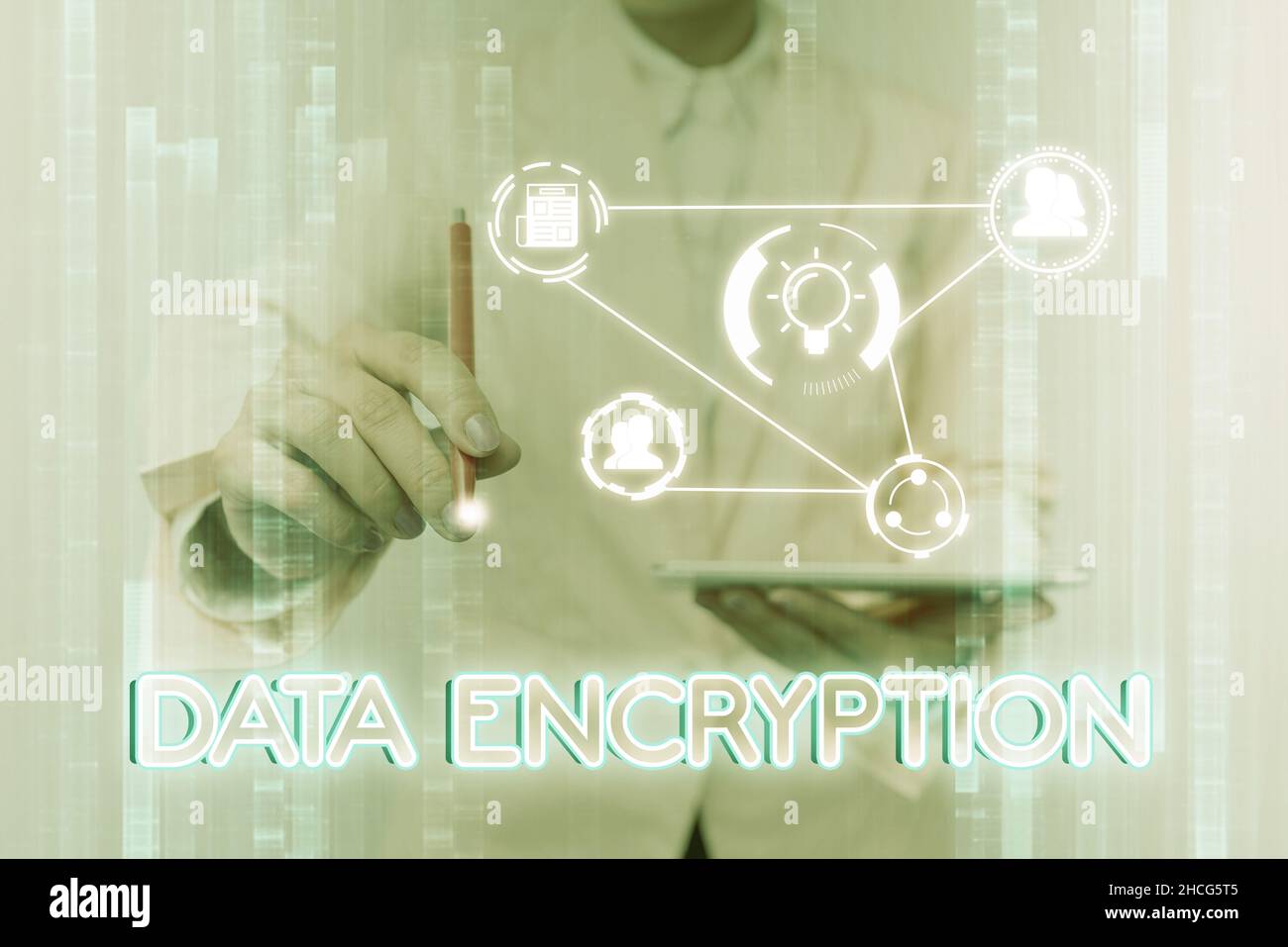 Writing Displaying Text Data Encryption Conceptual Photo Symmetrickey Algorithm For The 