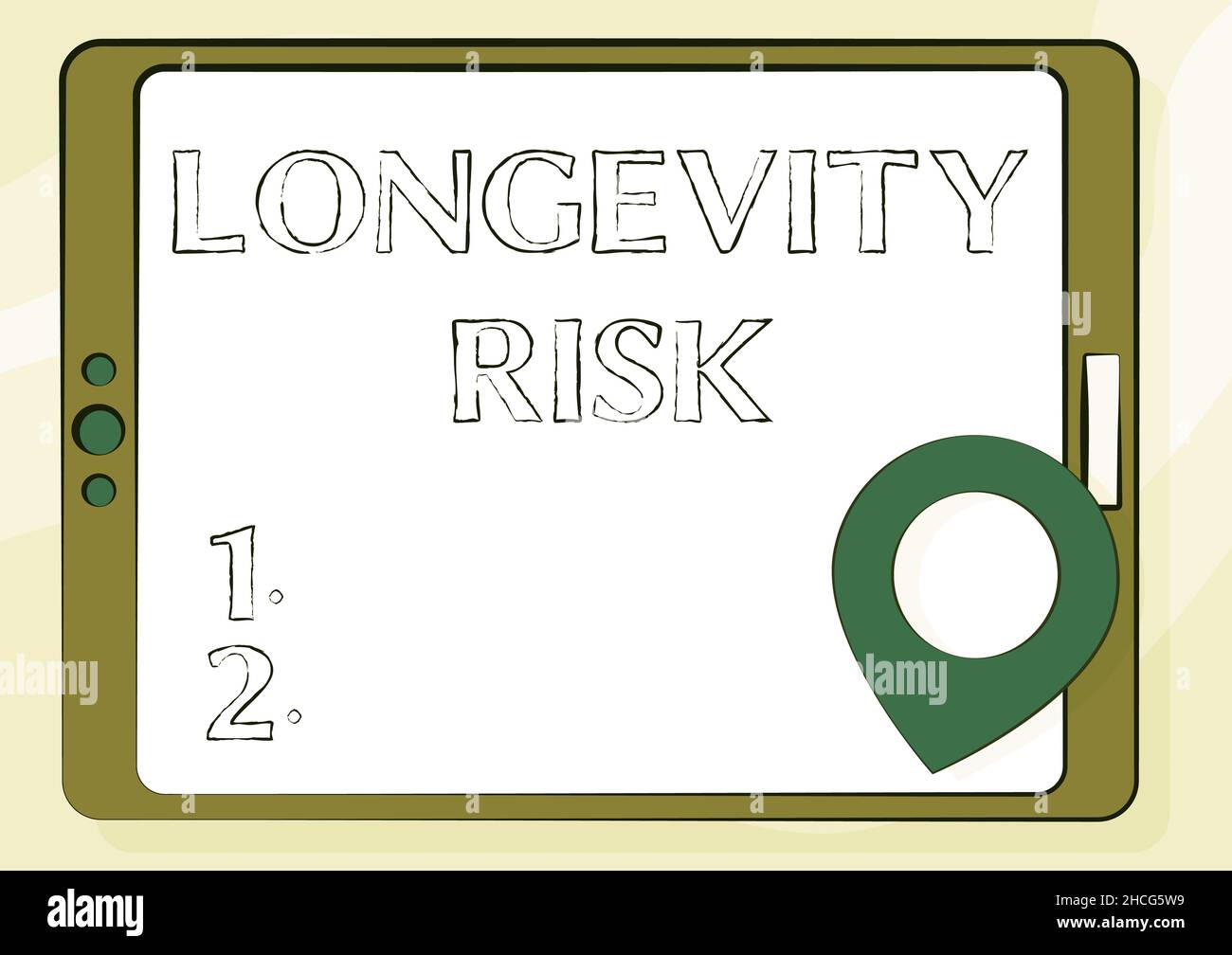 Conceptual display Longevity Risk. Business showcase Potential threat ...