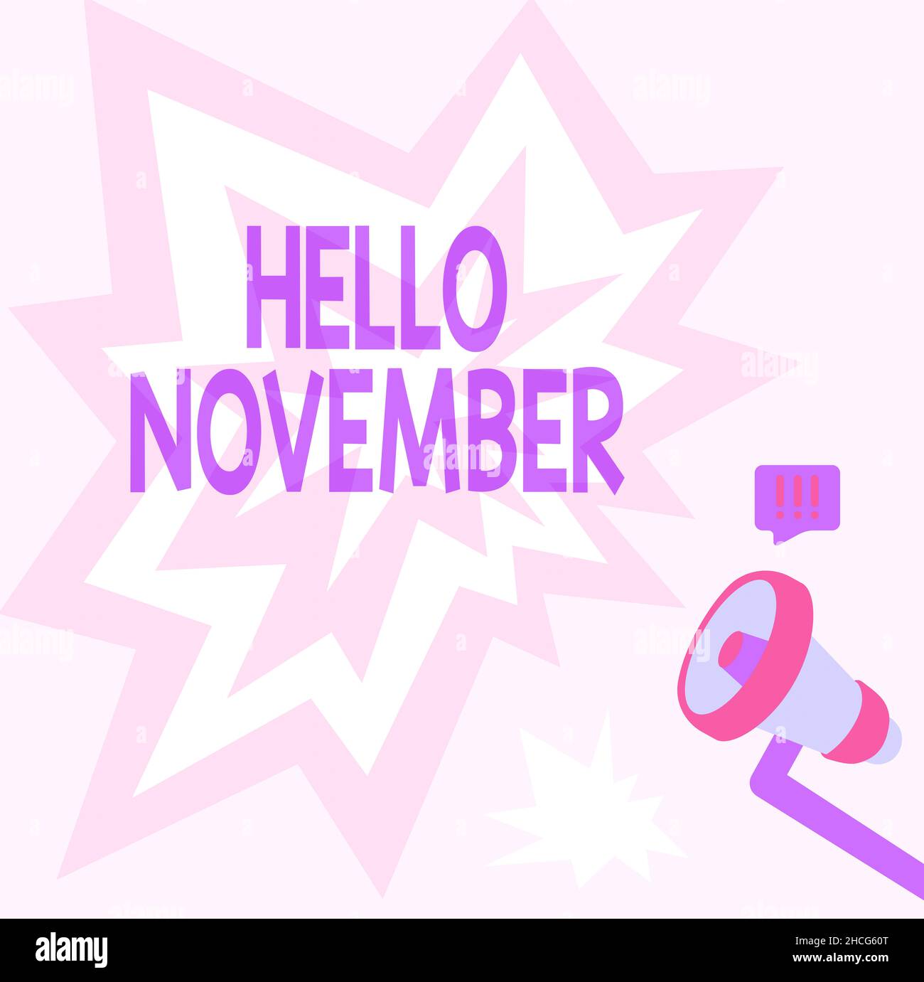 Conceptual caption Hello November. Word Written on Welcome the eleventh ...