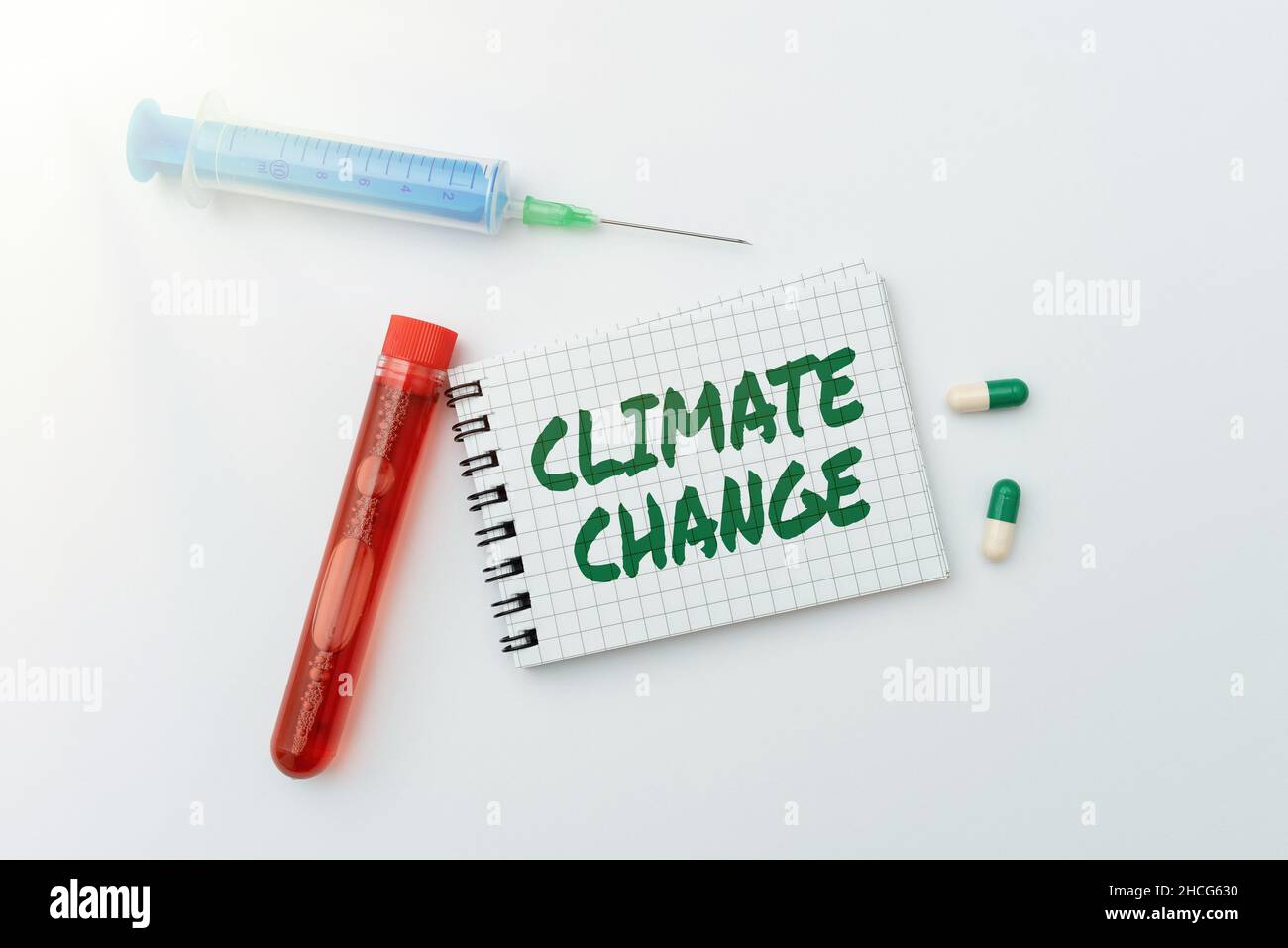 Hand writing sign Climate Change. Word for Increase in global average ...