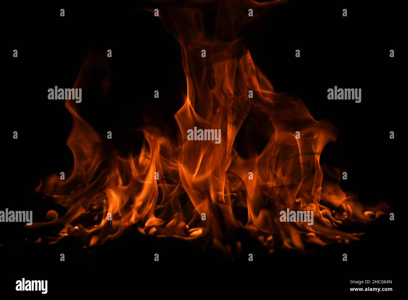 Fire flames on black background. Fire burn flame isolated, abstract ...