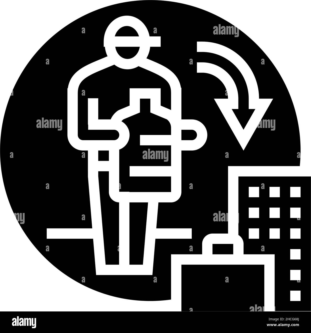 at work delivering water glyph icon vector illustration Stock Vector ...