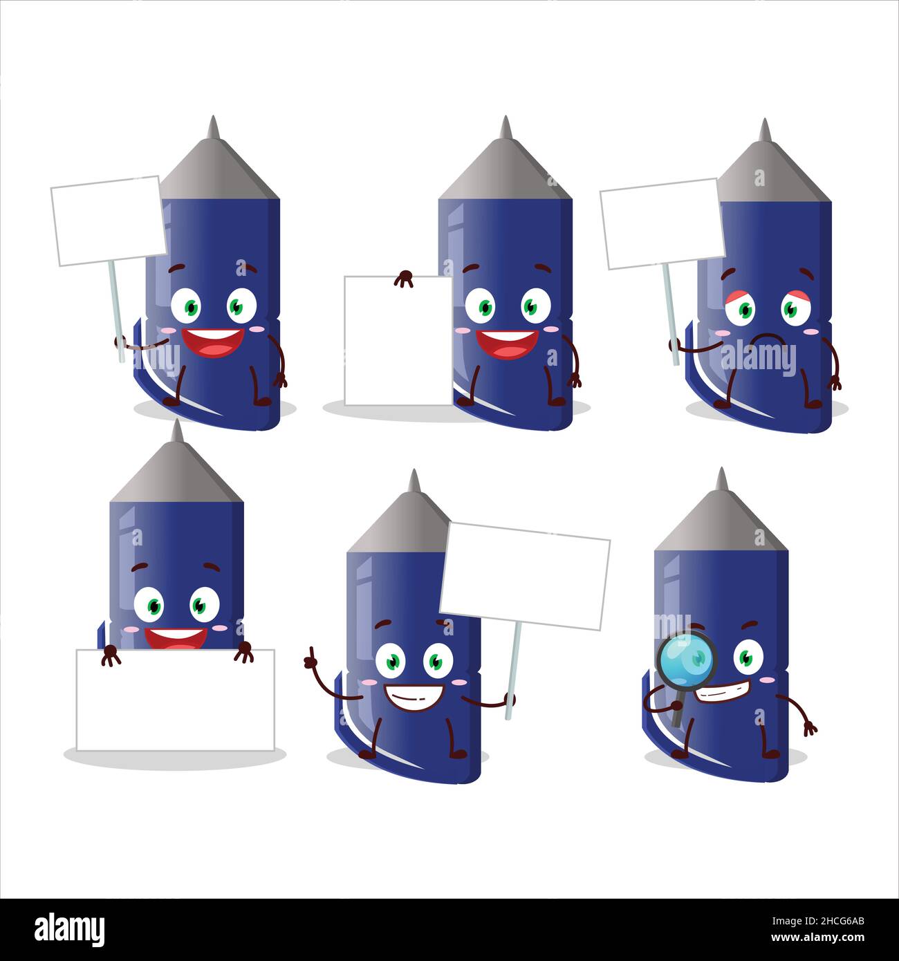 Pen cartoon character in bring information board. Vector illustration ...