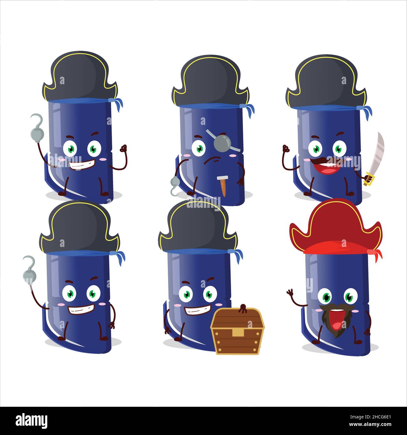 Cartoon character of Pen with various pirates emoticons. Vector ...