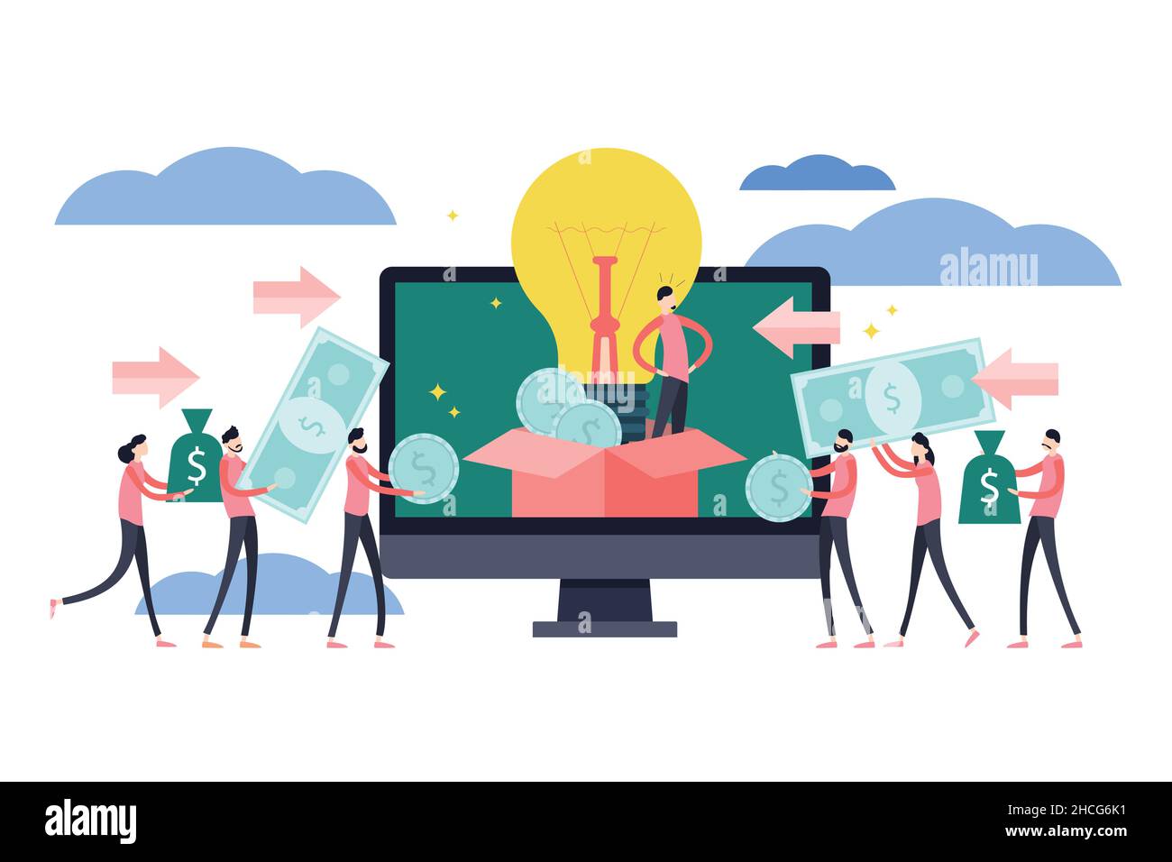 Employee working together Stock Vector Images - Alamy
