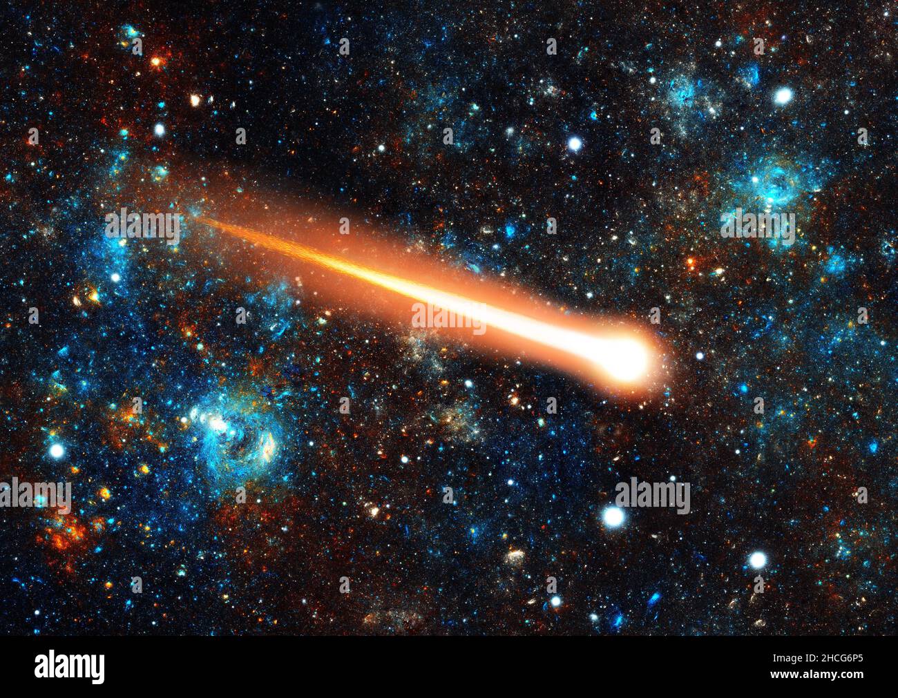 Bright comet in deep space Stock Photo - Alamy