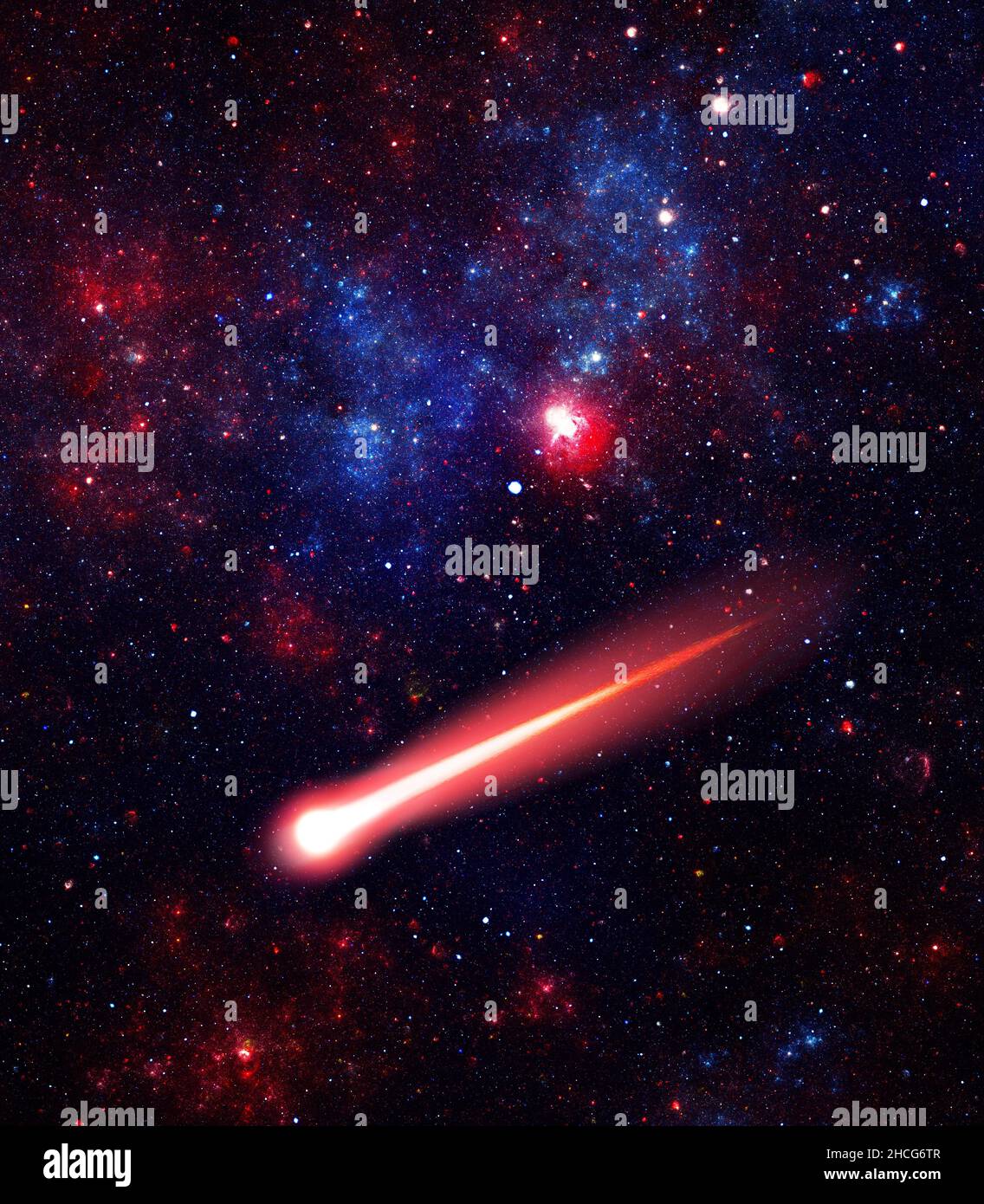 Red comet in deep space Stock Photo - Alamy