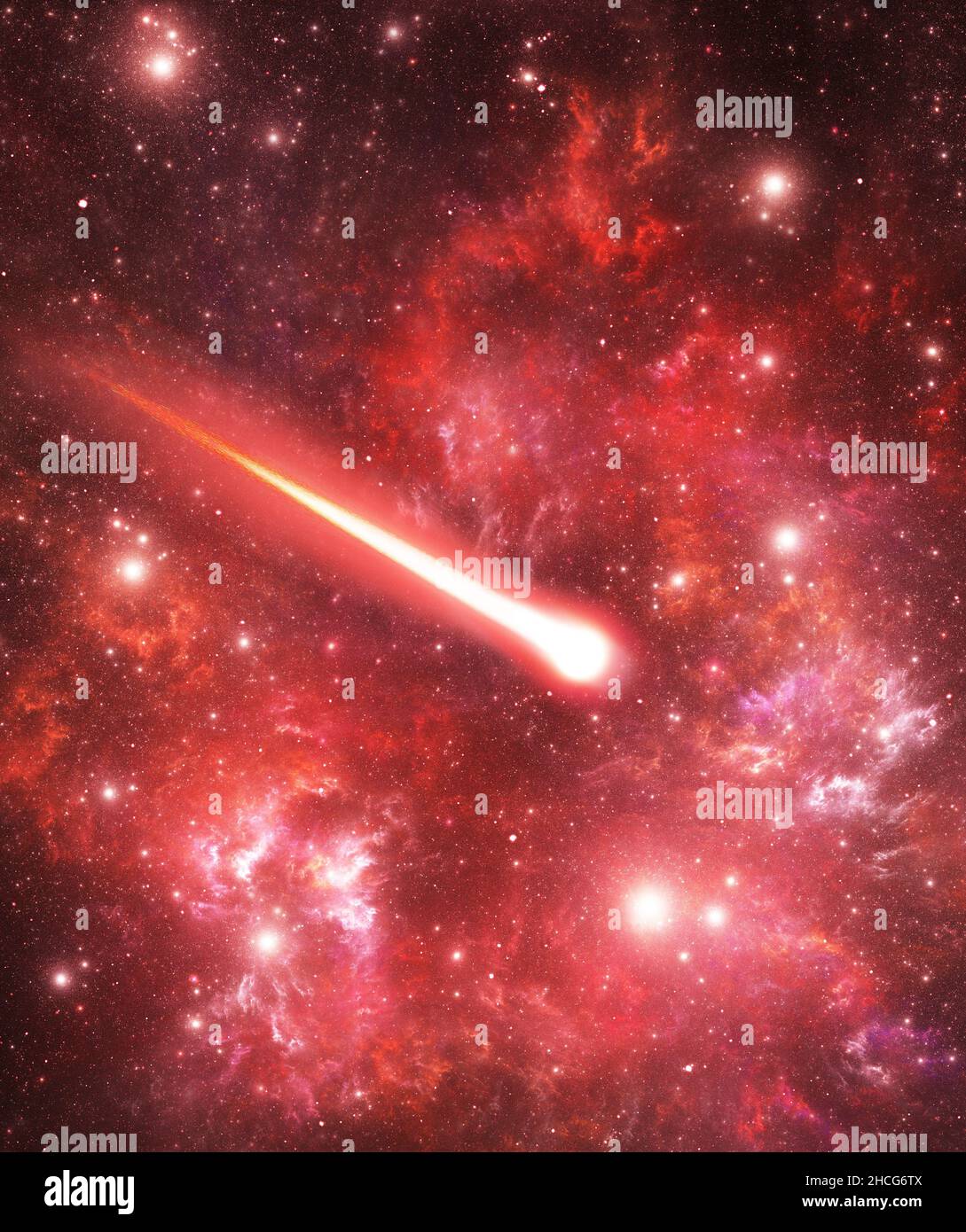 Red comet in deep space Stock Photo - Alamy