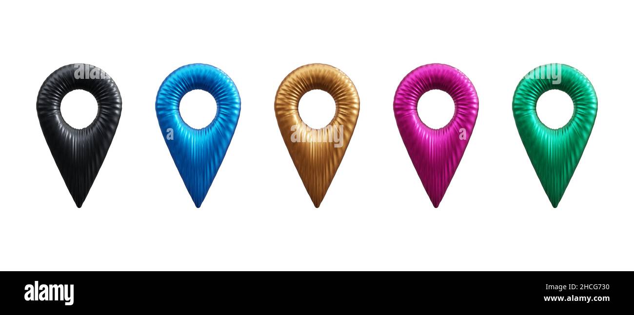 Realistic 3d map pin pointers collection vector illustration Stock Vector Image & Art - Alamy