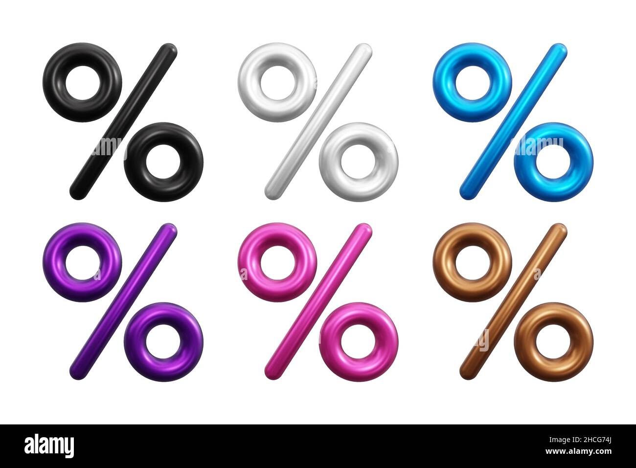 Realistic 3d percentage symbols collection vector illustration Stock ...