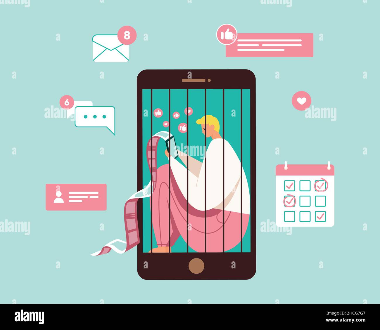 Trapped person isolated Stock Vector Images - Alamy
