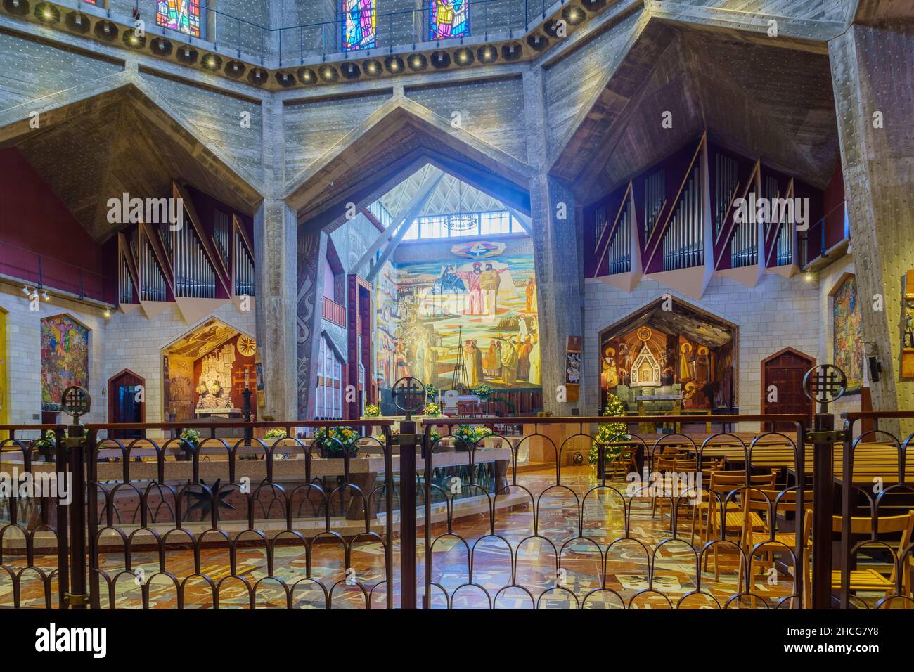 Interior church annunciation nazareth holy hi-res stock photography and ...