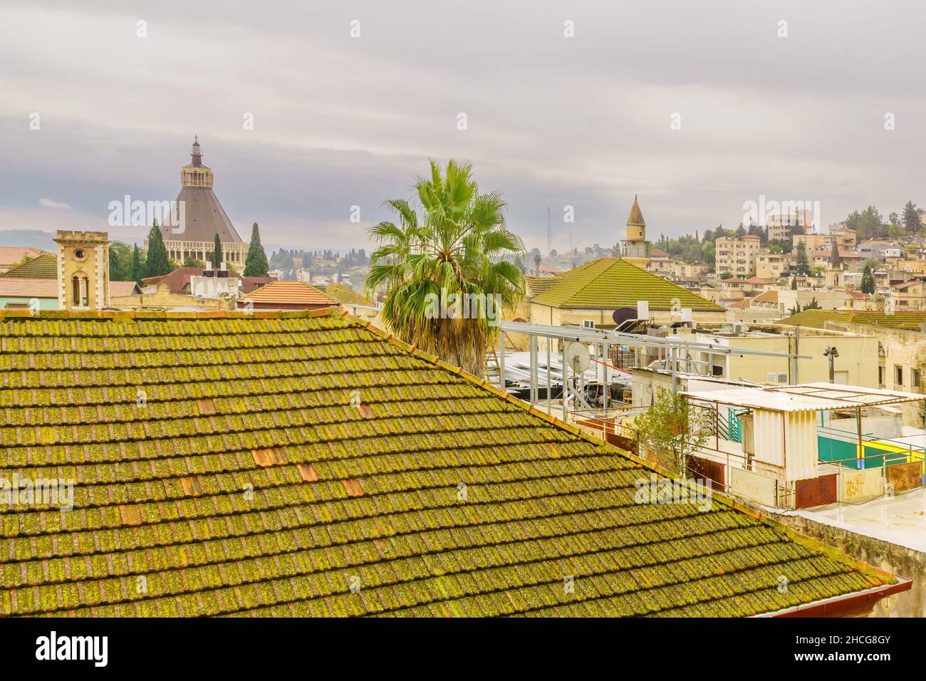 Rooftop view in the city center, Nazareth, Israel Stock Photo - Alamy
