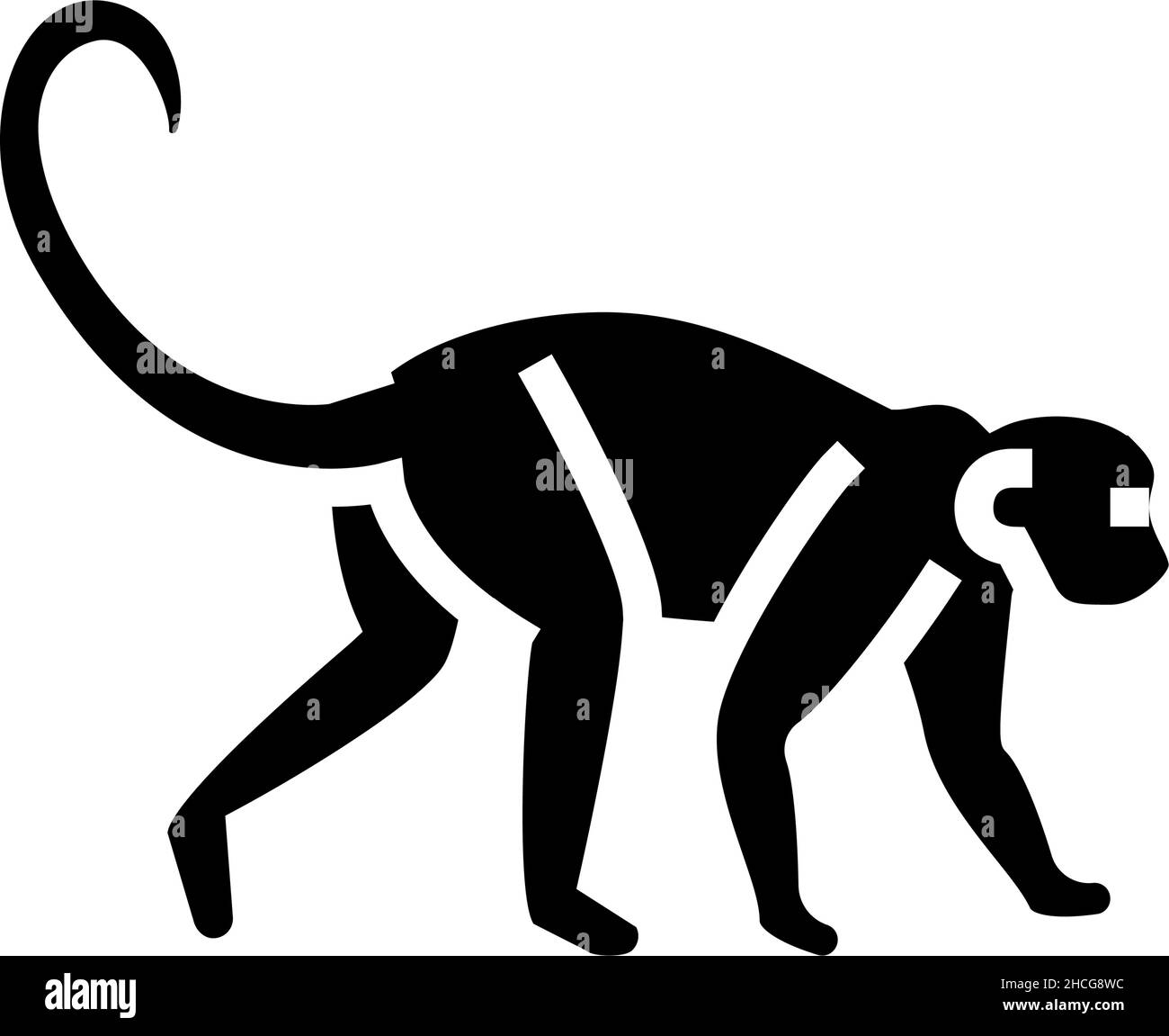 monkey animal in zoo glyph icon vector illustration Stock Vector Image ...