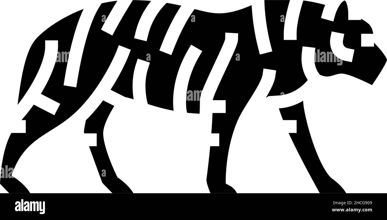 tiger animal in zoo glyph icon vector illustration Stock Vector Image ...