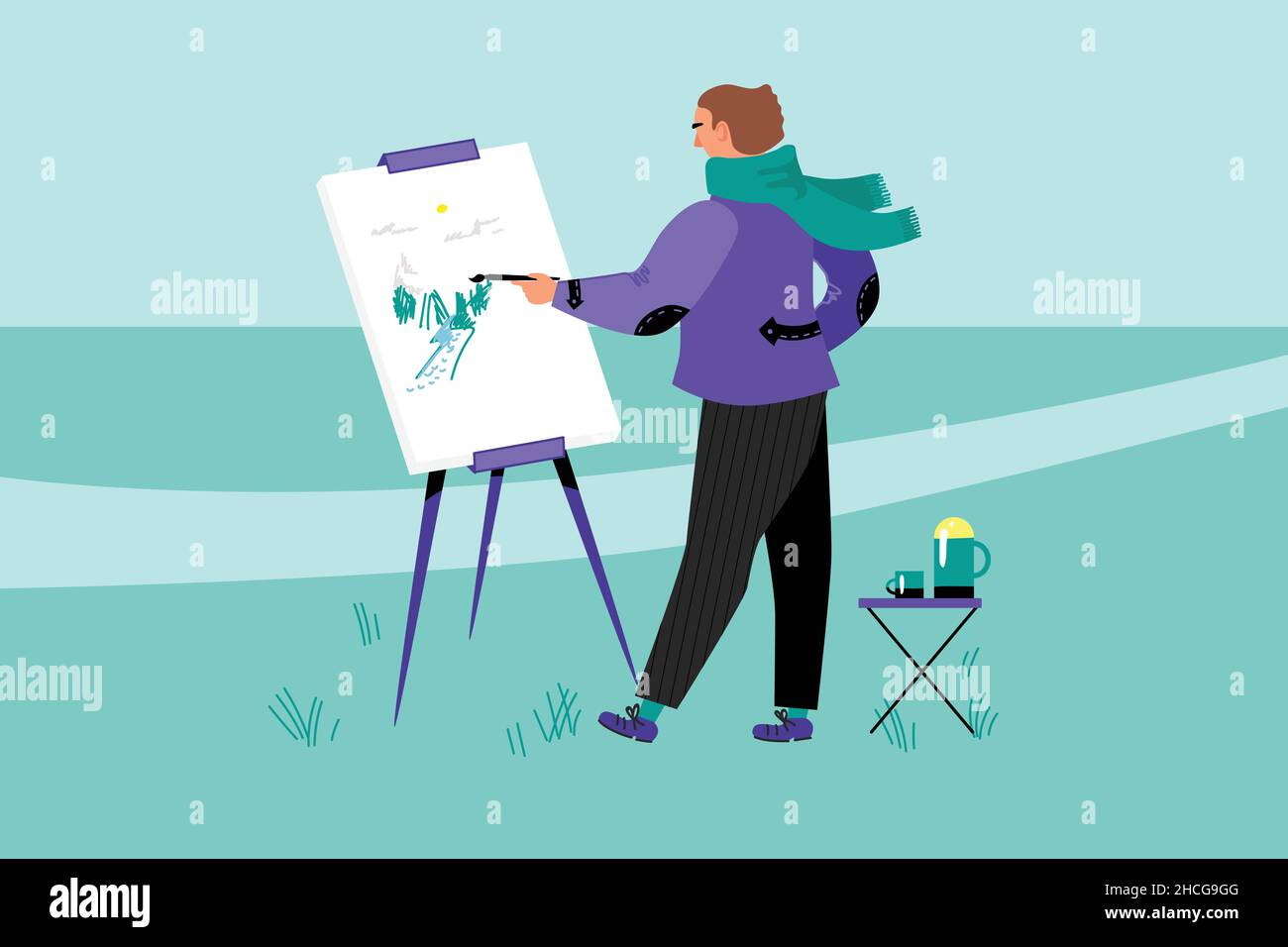 Artists live painting Stock Vector Images - Alamy