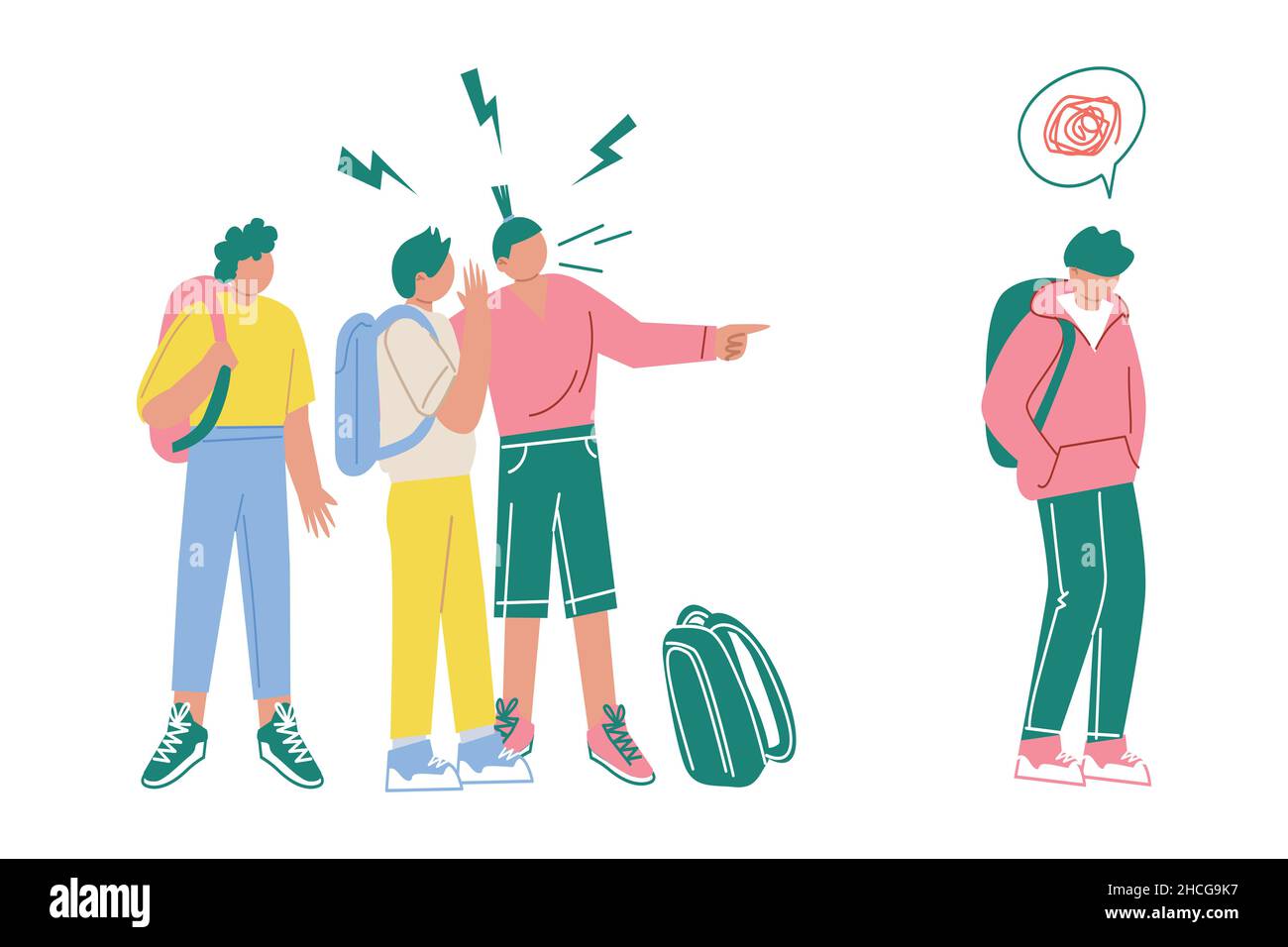 Talk behind woman behind back Stock Vector Images - Alamy