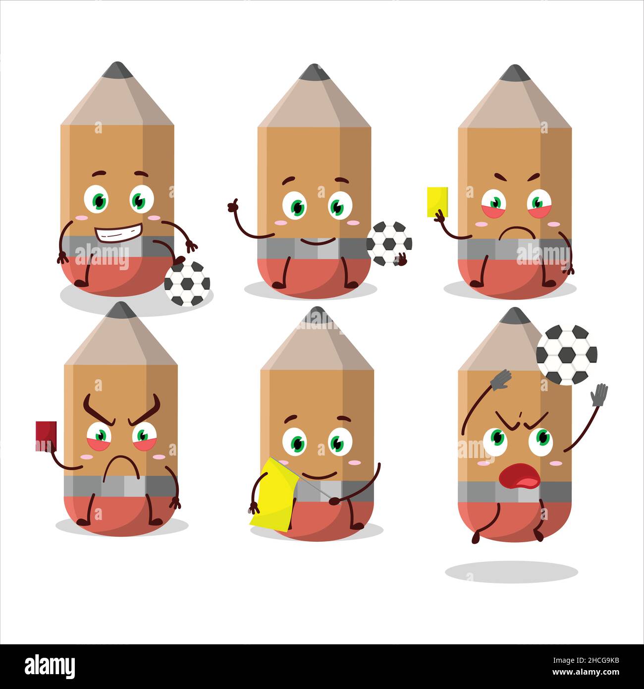 Pencil cartoon character working as a Football referee. Vector ...