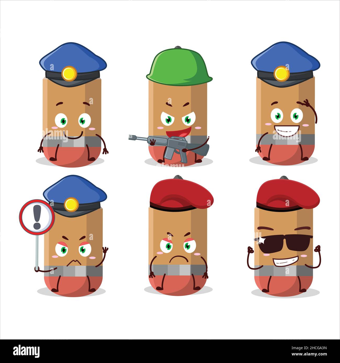 A dedicated Police officer of Pencil mascot design style. Vector ...