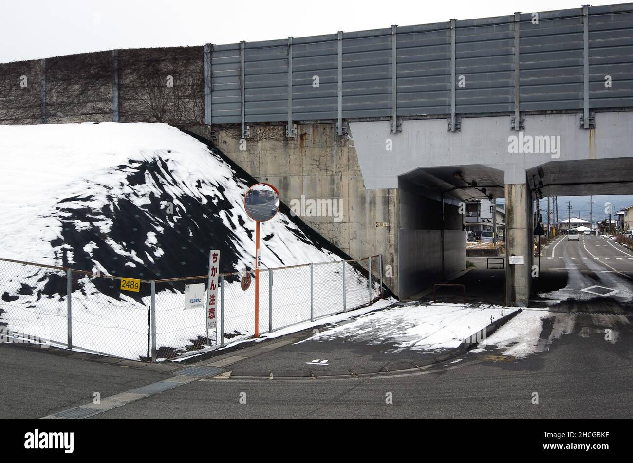 iida, nagano, japan, 2021-29-12 , one of the highway underpass in Iida ...